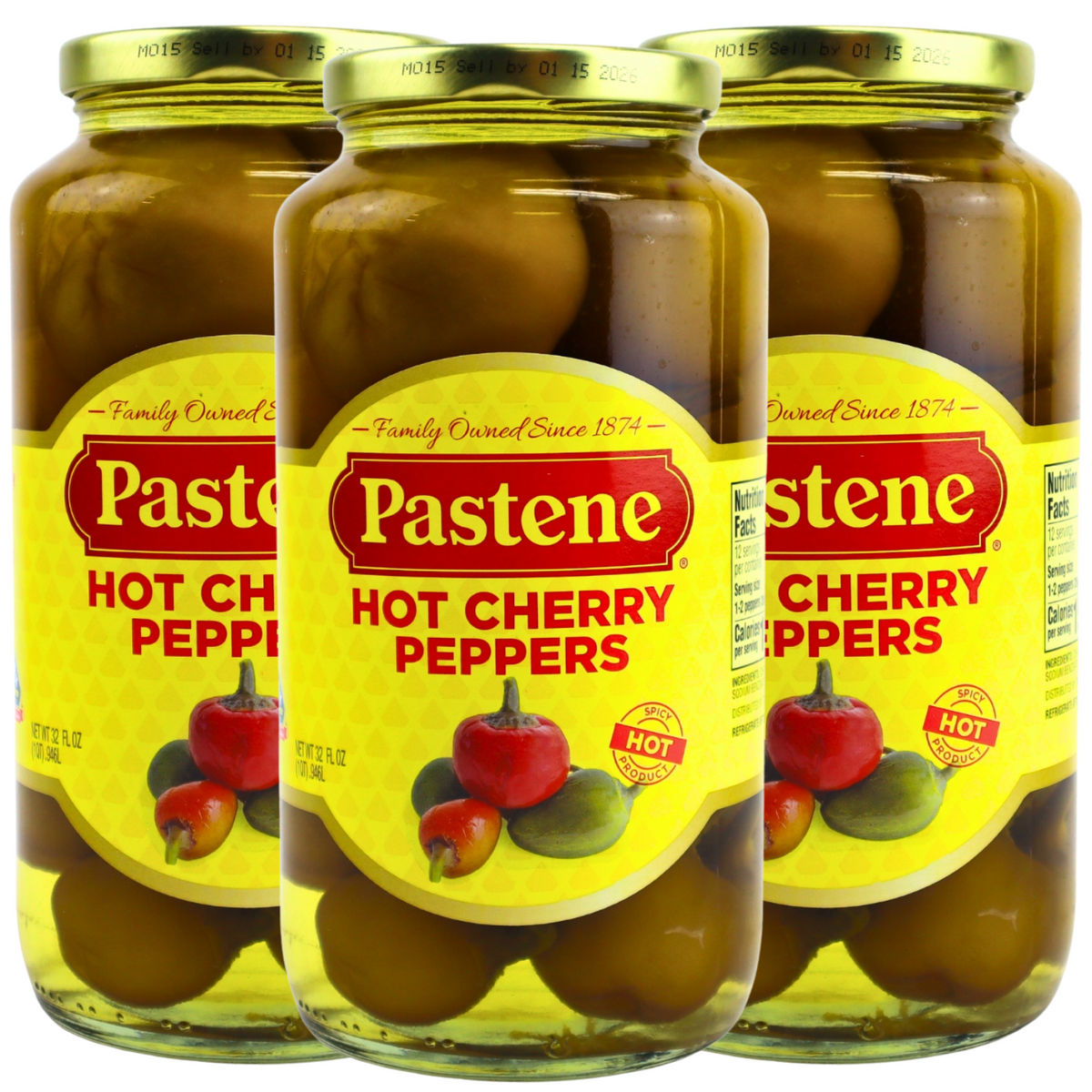 Pastene Hot Cherry Peppers (3 Pack) – Louisiana Pantry